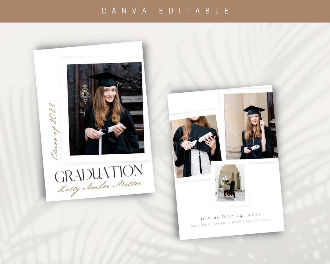 Grad Senior Card Template, Printable Senior Card Template, Editable ...
