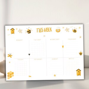 Honey Bee Weekly Planner: Printable Cottagecore Planner (digital ...