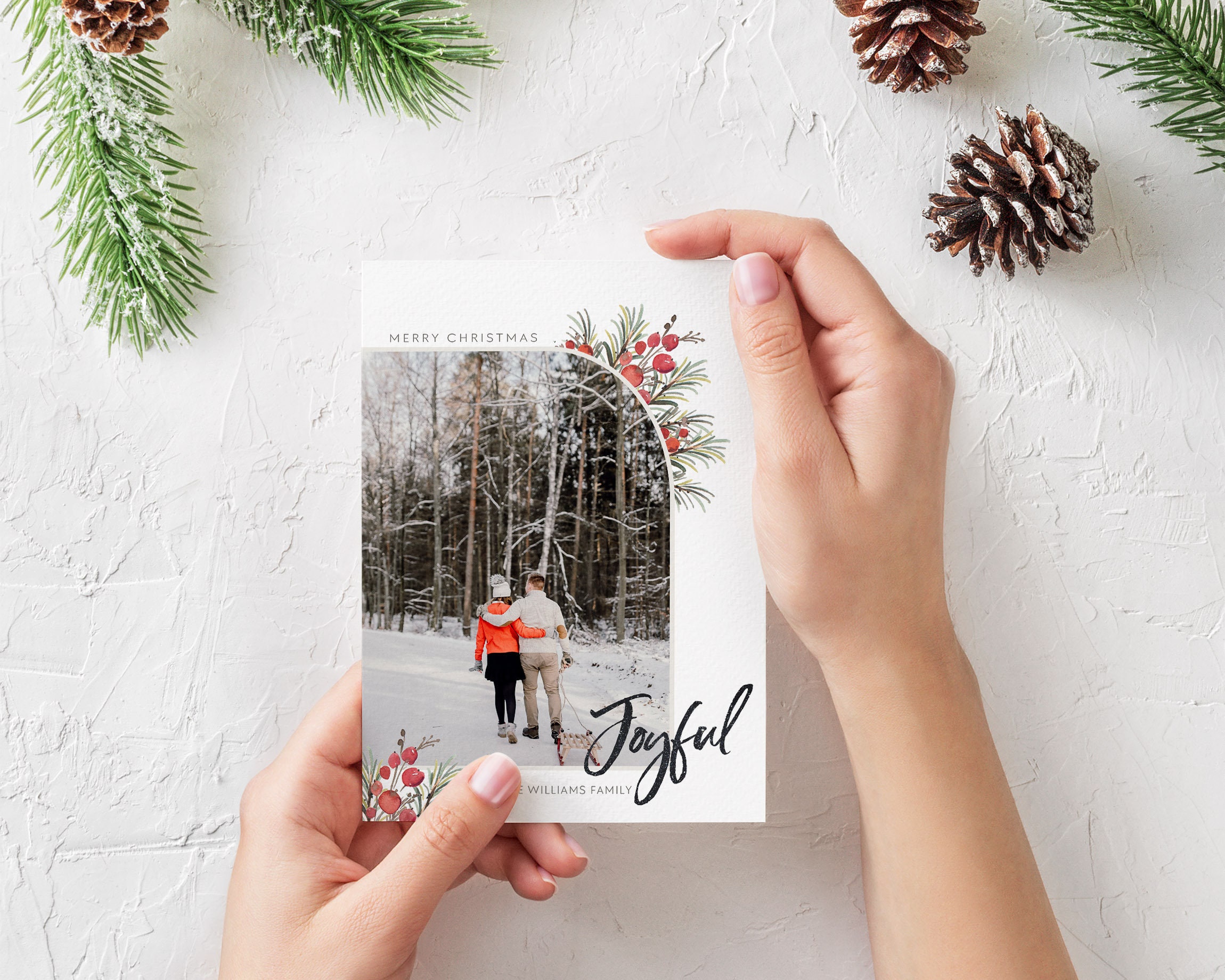Christmas Card for Photoshop Template PSD, Happy Holidays Card Template ...