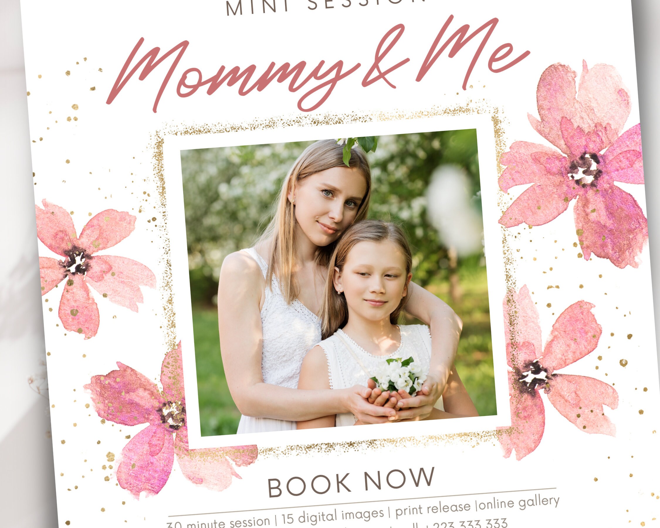 Mommy and Me Photography Flyer PSD Marketing,mothers Day Mini Session ...