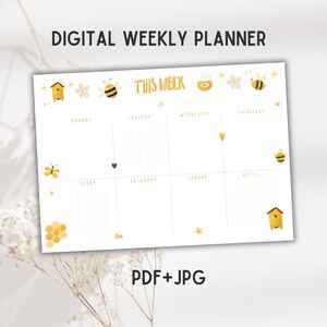 Honey Bee Weekly Planner: Printable Cottagecore Planner (digital ...