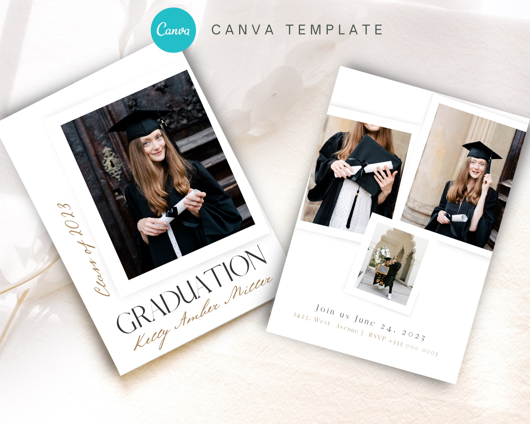 Grad Senior Card Template, Printable Senior Card Template, Editable ...