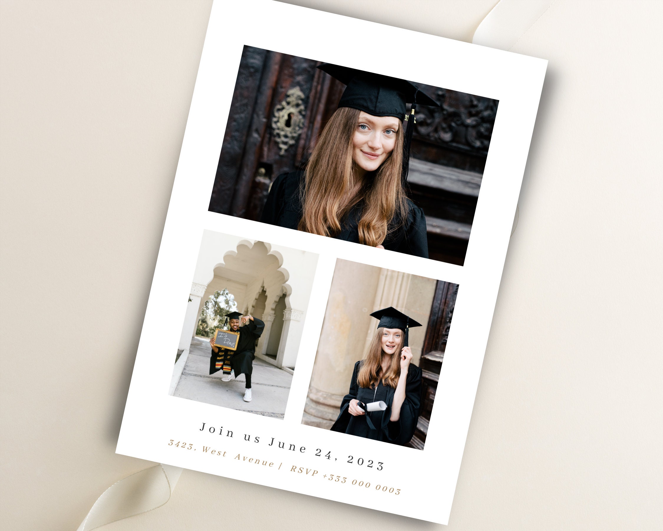 Graduation Card Template 5x7 for CANVA, Senior Card Template Editable ...
