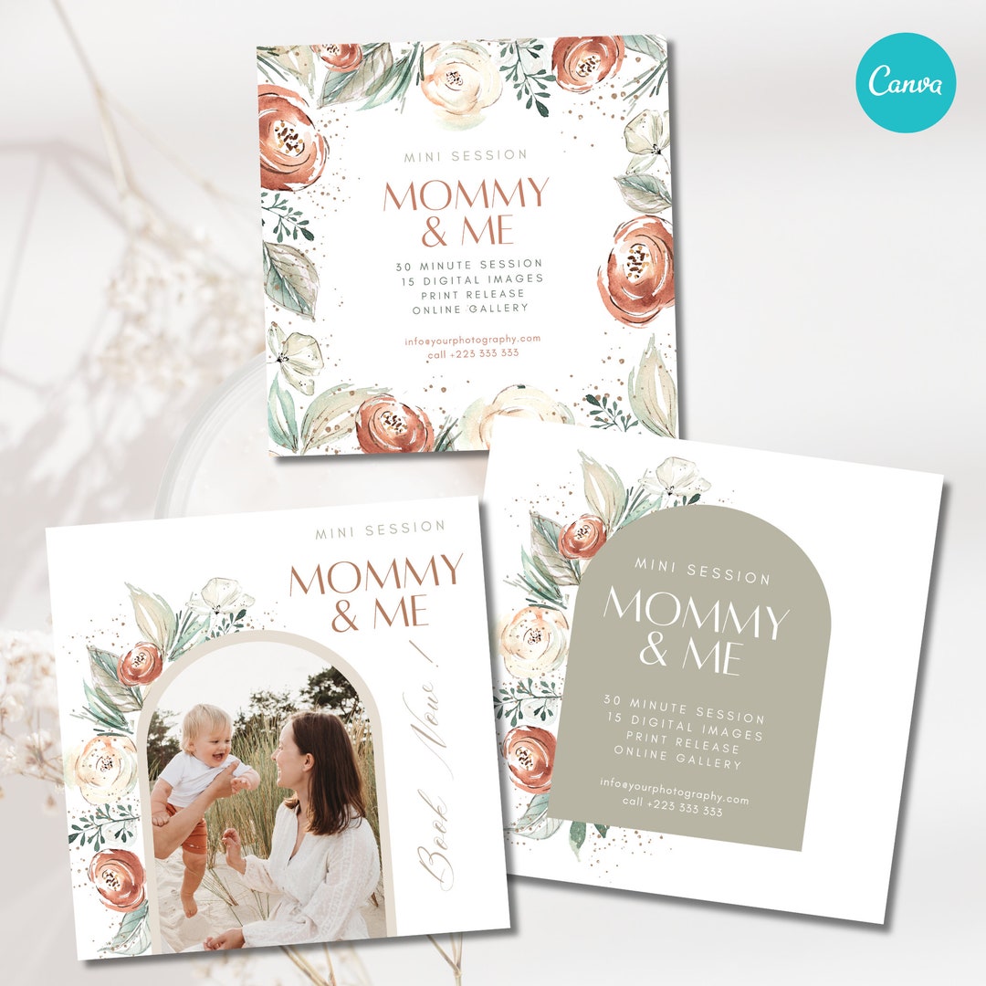 Editable Mothers Day Flyer for Canva, Photography Ads Marketing Mommy ...