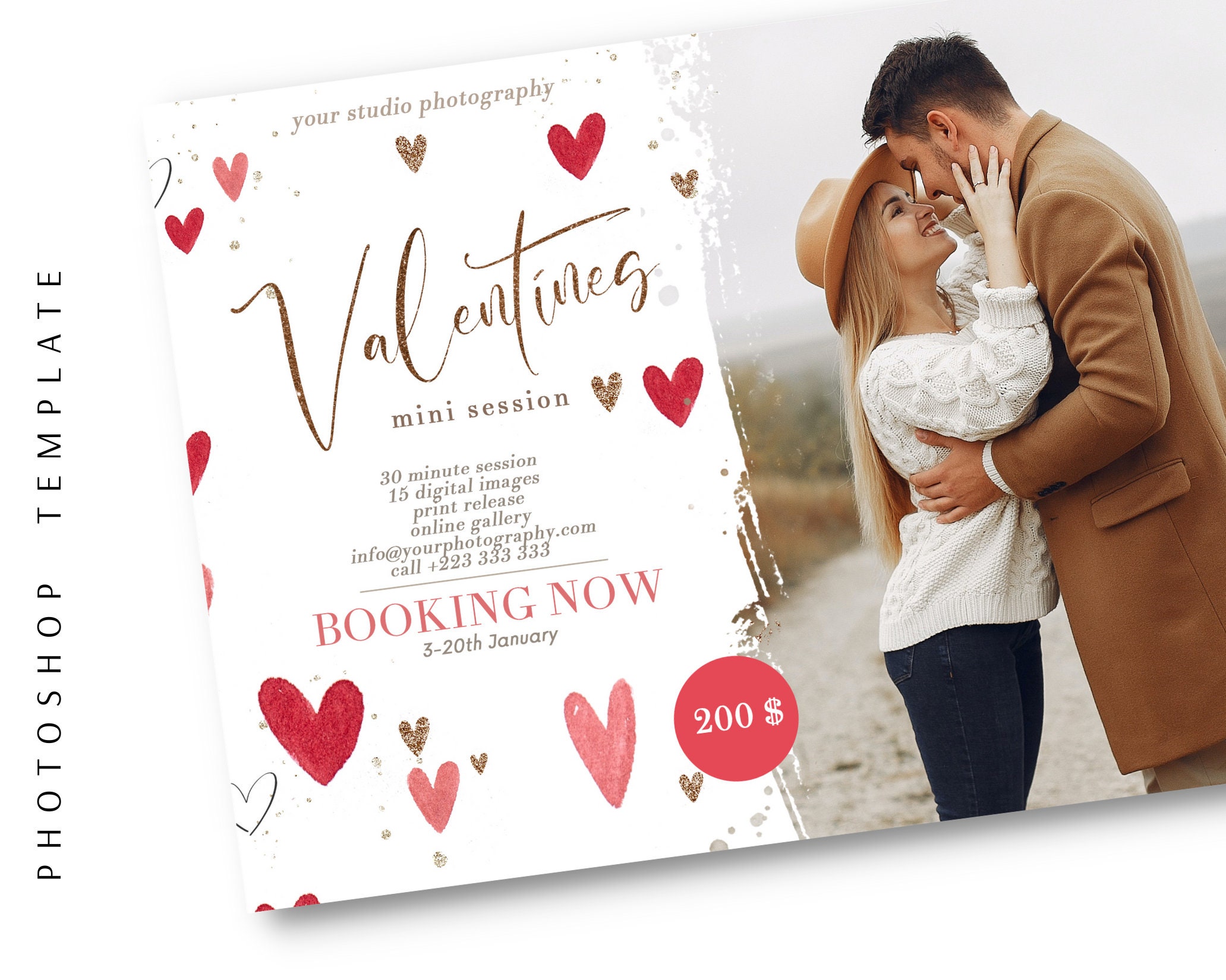 Photoshop Valentine Minis Flyer Template, Valentine Mini Session ...