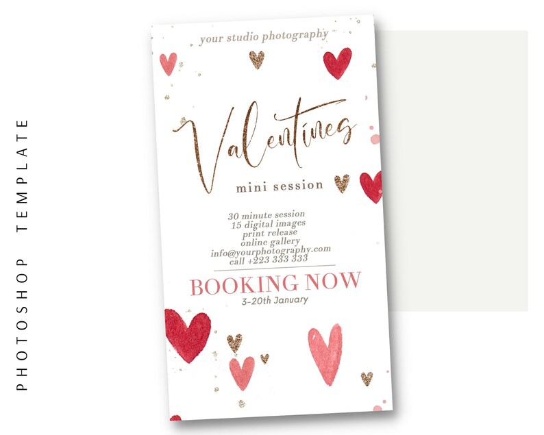 Photoshop Valentine Minis Flyer Template, Valentine Mini Session ...
