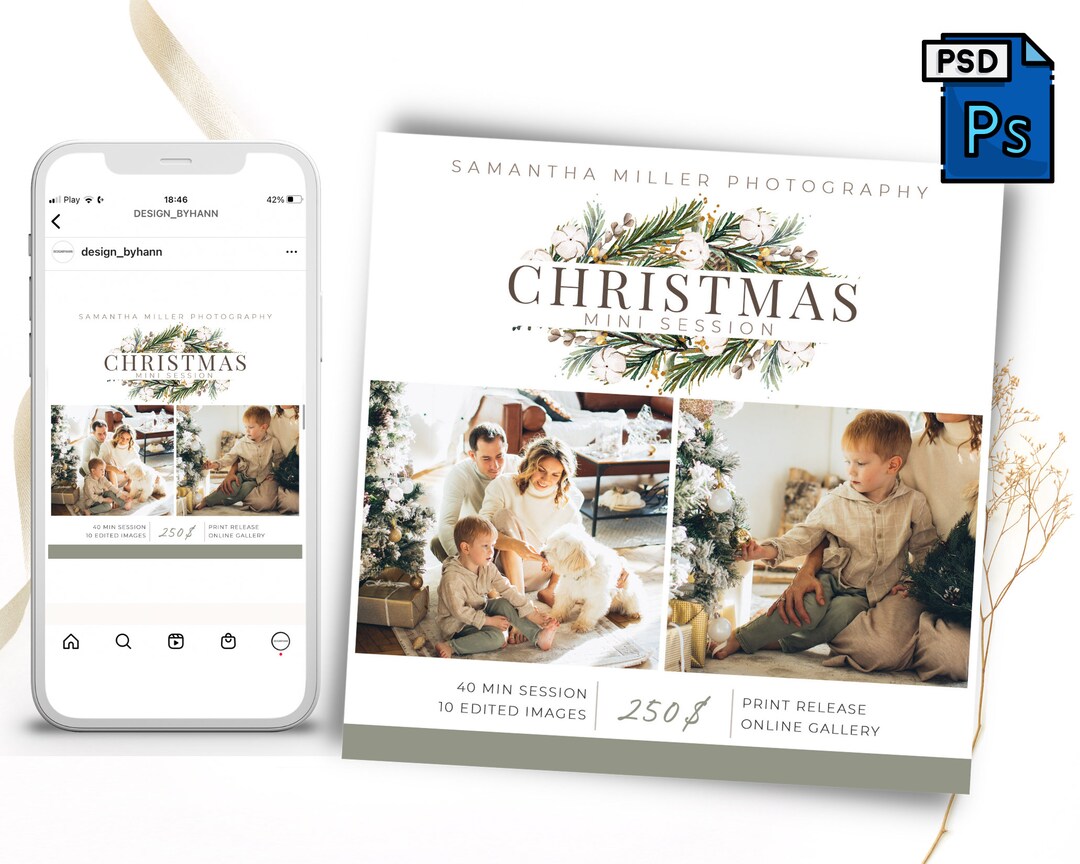 Christmas Mini Session Photography Template, Christmas Minis Template ...