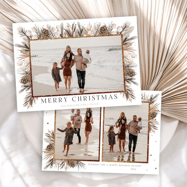 Christmas Card Template - Etsy