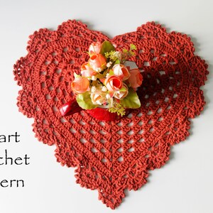 Crochet Pattern Heart Placemat - PDF, Heart Table Placemat, Crochet ...