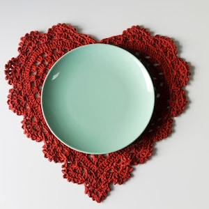 Crochet Pattern Heart Placemat - PDF, Heart Table Placemat, Crochet ...