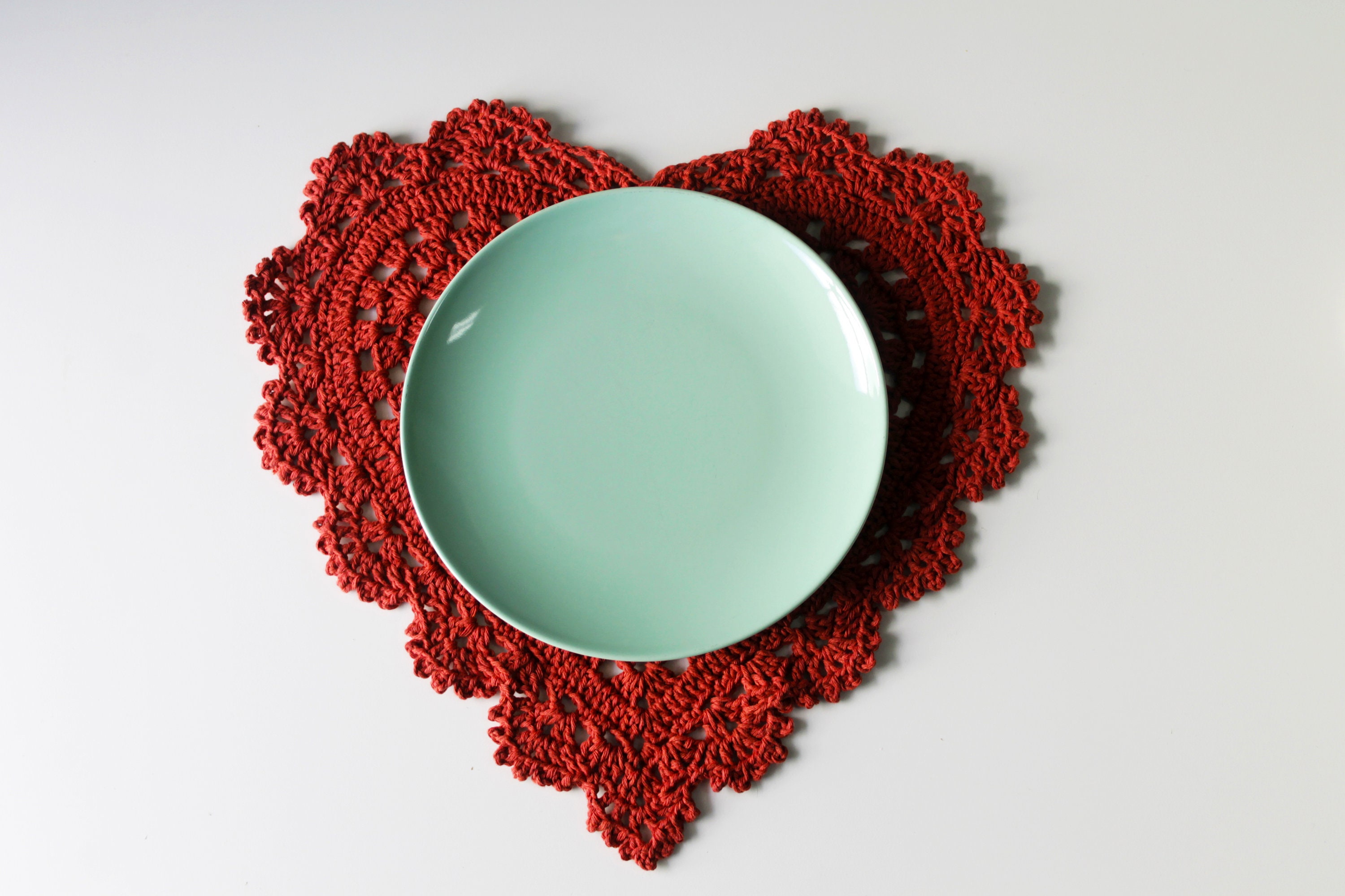 Crochet Pattern Heart Placemat - PDF, Heart Table Placemat, Crochet ...