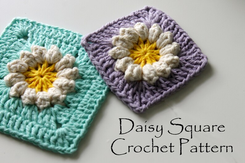 Crochet Pattern Daisy Square, PDF Pattern, Two Size Options, Granny ...
