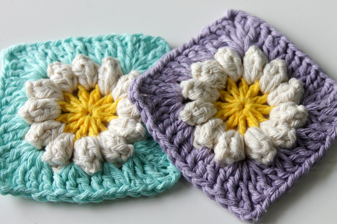 Crochet Pattern Daisy Square, PDF Pattern, Two Size Options, Granny ...
