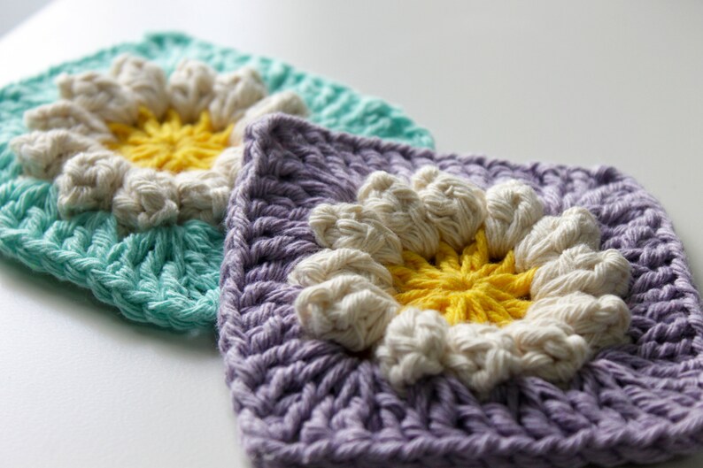 Crochet Pattern Daisy Square, PDF Pattern, Two Size Options, Granny ...