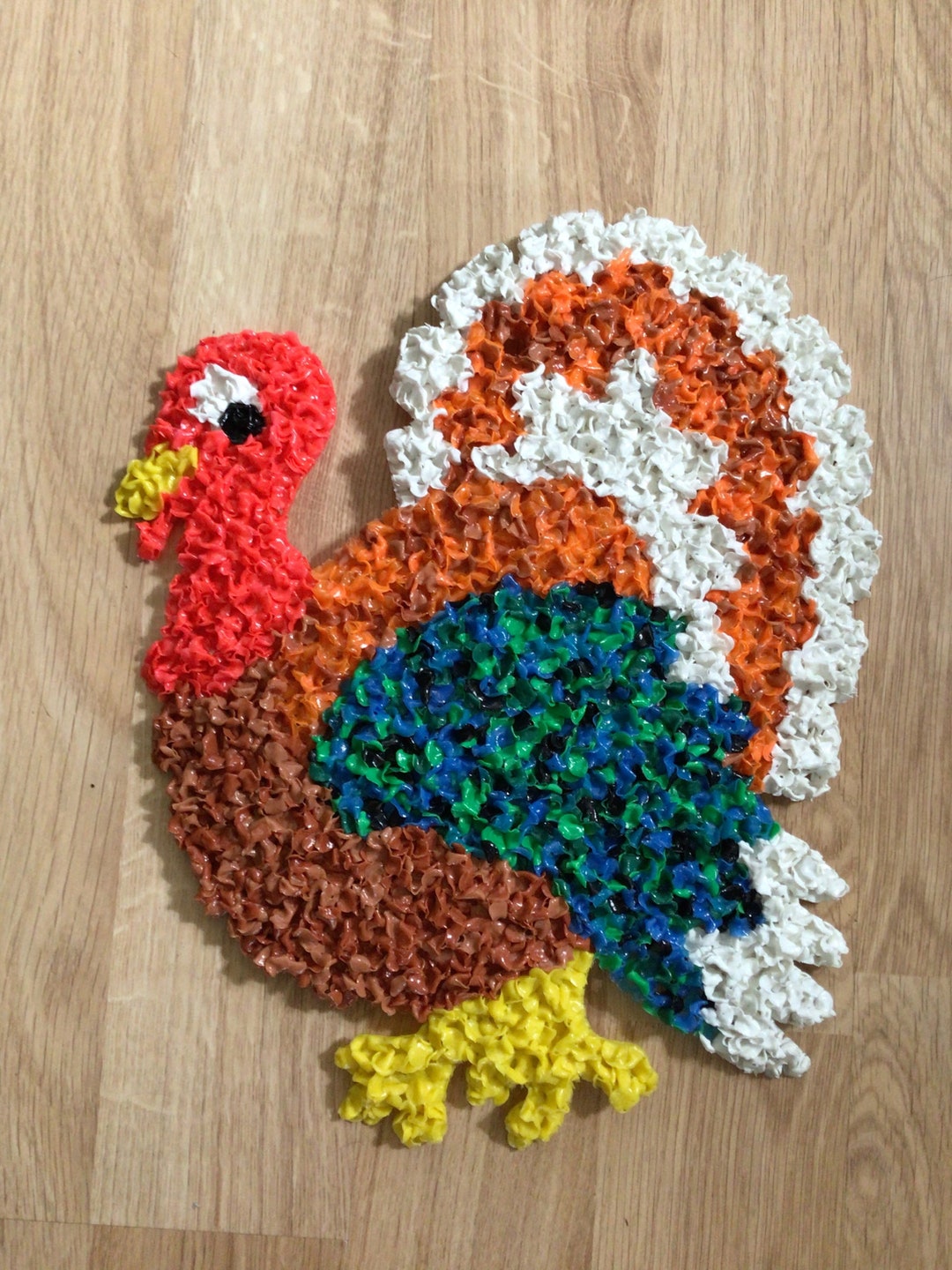 Vintage Melted Plastic Popcorn Turkey Thanksgiving Decoration, Vintage ...