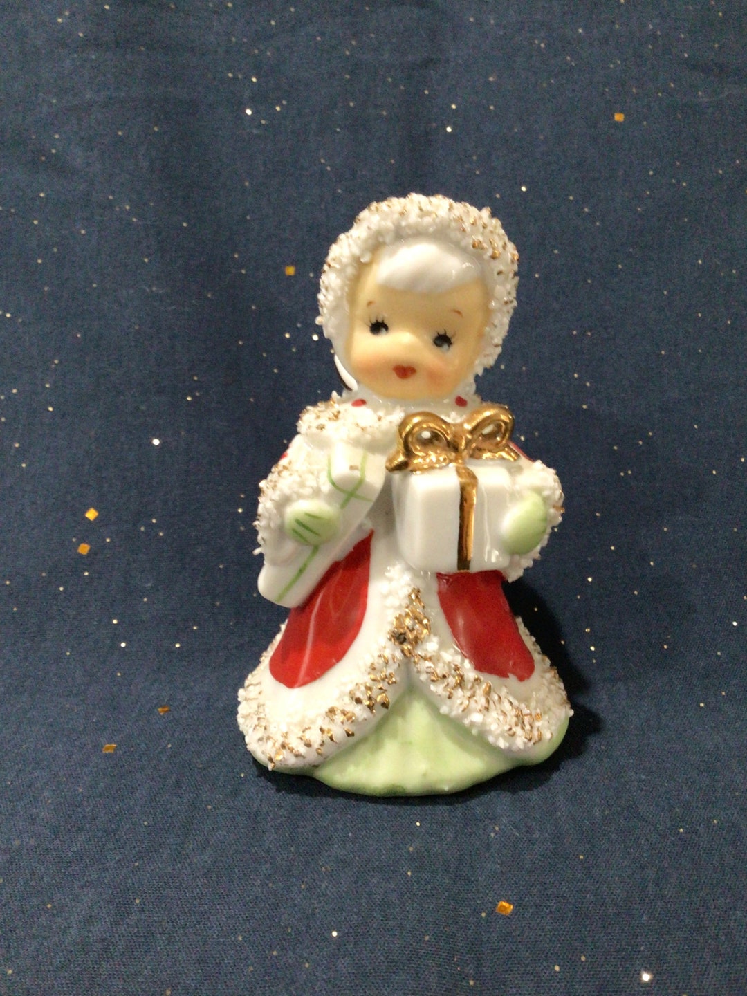 Adorable Vintage Lefton Christmas Shopper Girl Angel Bell, Vintage ...