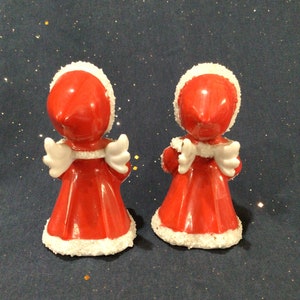 Vintage Pair of ENESCO Angel Figurines Christmas 1950 MCM Retro Kitsch ...