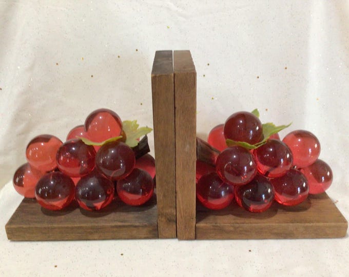 Vintage Watermelon Pink Lucite Grape Bookends - Etsy