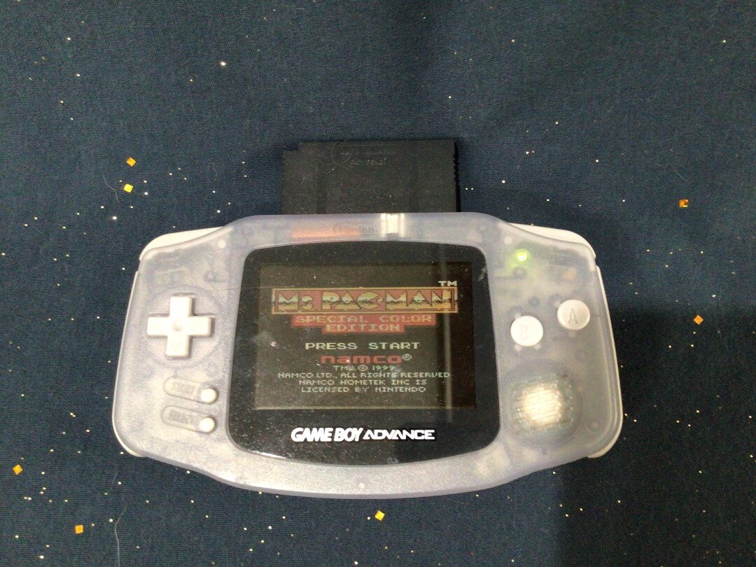 Vintage Game Boy Advance Glacier Ice Console With Ms. Pac-man Game ...