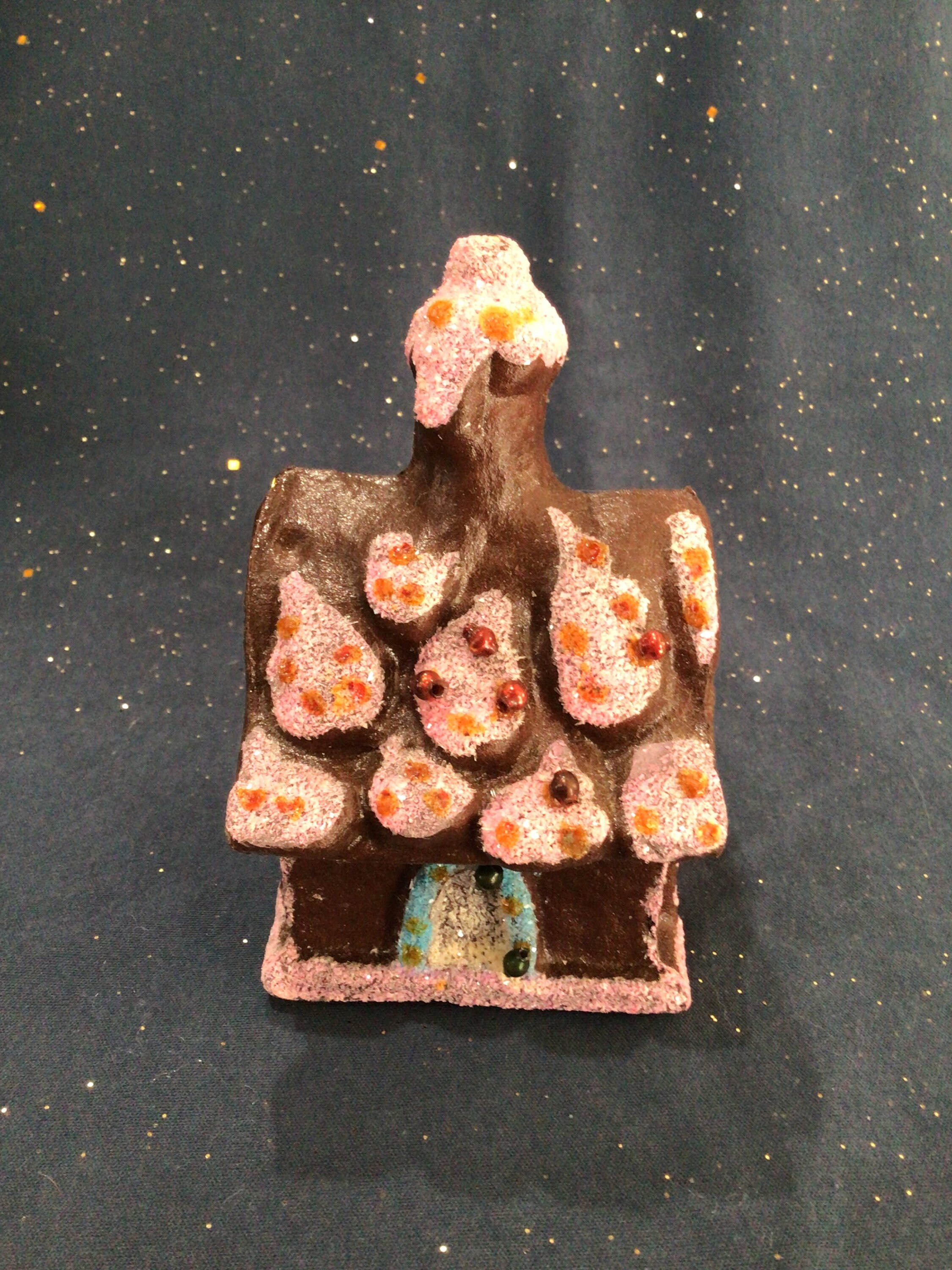 Vintage Plastic Blow Mold Gingerbread House With Mica and Mercury Glass ...