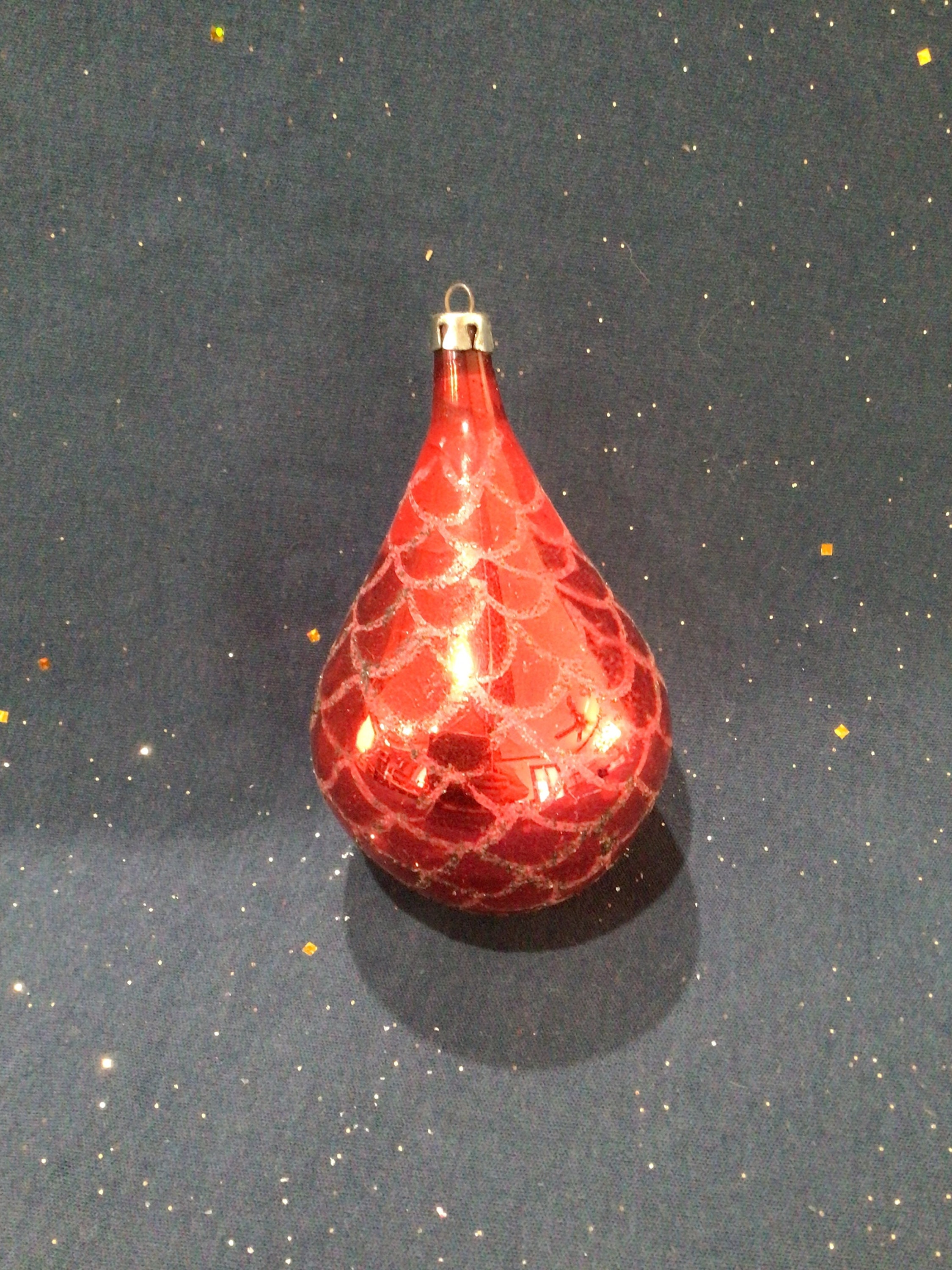 Gorgeous Tear Drop Mermaid Tail Mica Patterned Mercury Glass Christmas ...
