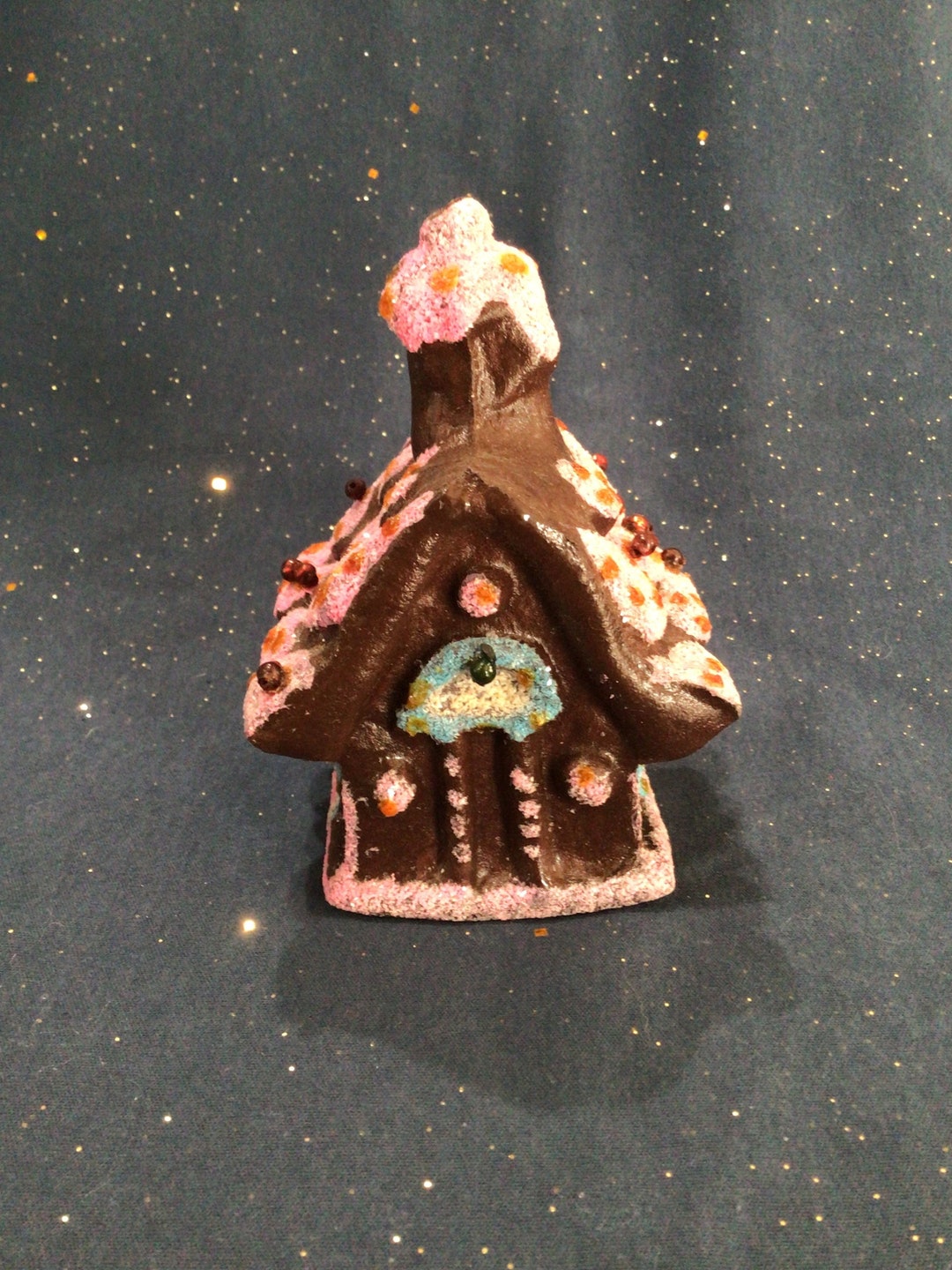 Vintage Plastic Blow Mold Gingerbread House With Mica and Mercury Glass ...