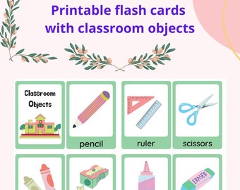 Classroom Real Pictures CLASSROOM Vocabulary in English - Etsy