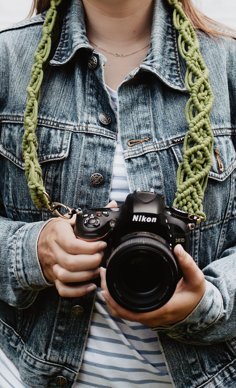 MACRAME CAMERA STRAP / green / boho / photography strap for | Etsy