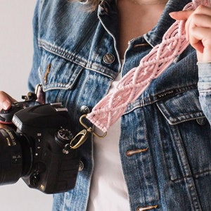 MACRAME CAMERA STRAP / Blush Pink / Boho / Photography Strap - Etsy