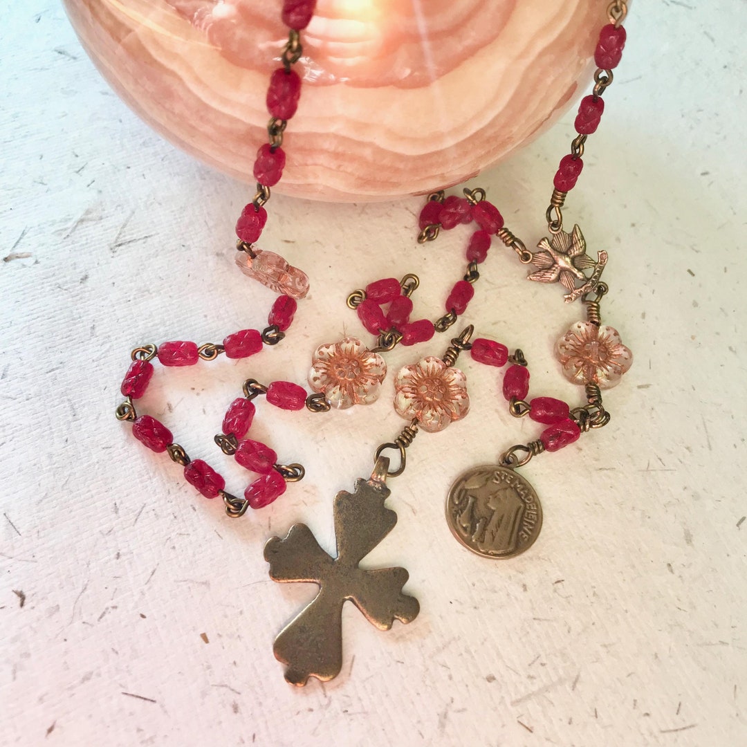 Mary Magdalene Heirloom Rosary - the Soul Dove / Sacred Rose / Divine ...