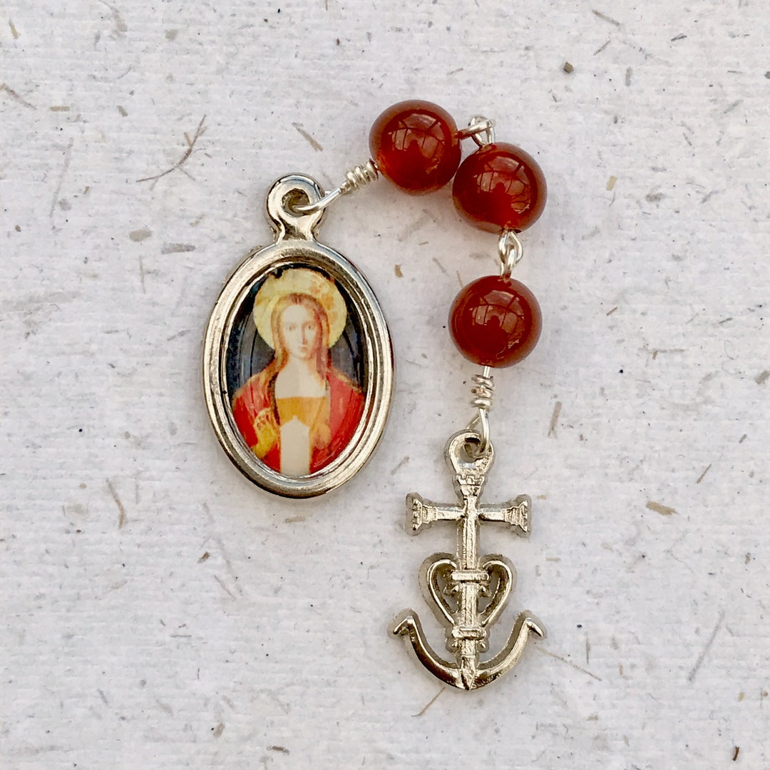 Mary Magdalene Carnelian Trinity Bead Chaplet / 3 Bead Rosary / Marie ...
