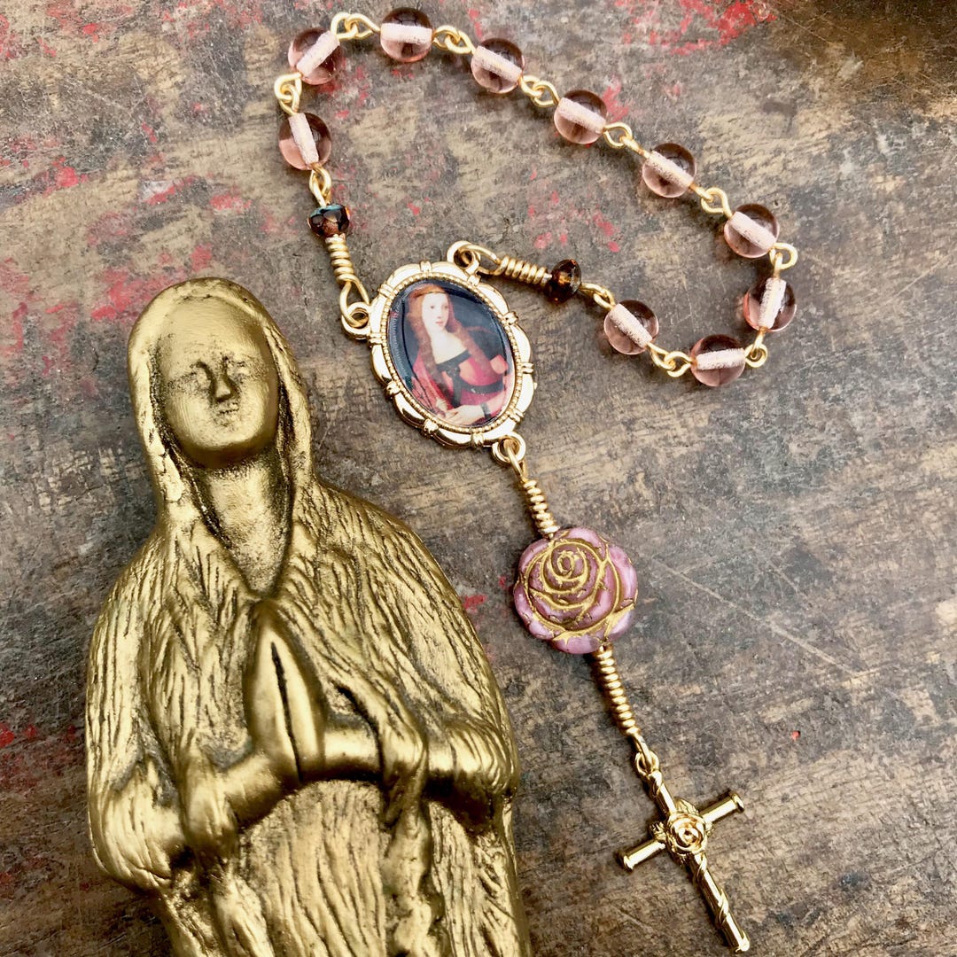 Magdalene Malkutha Chaplet / Rose Cross / Mary Magdalene Single Decade ...