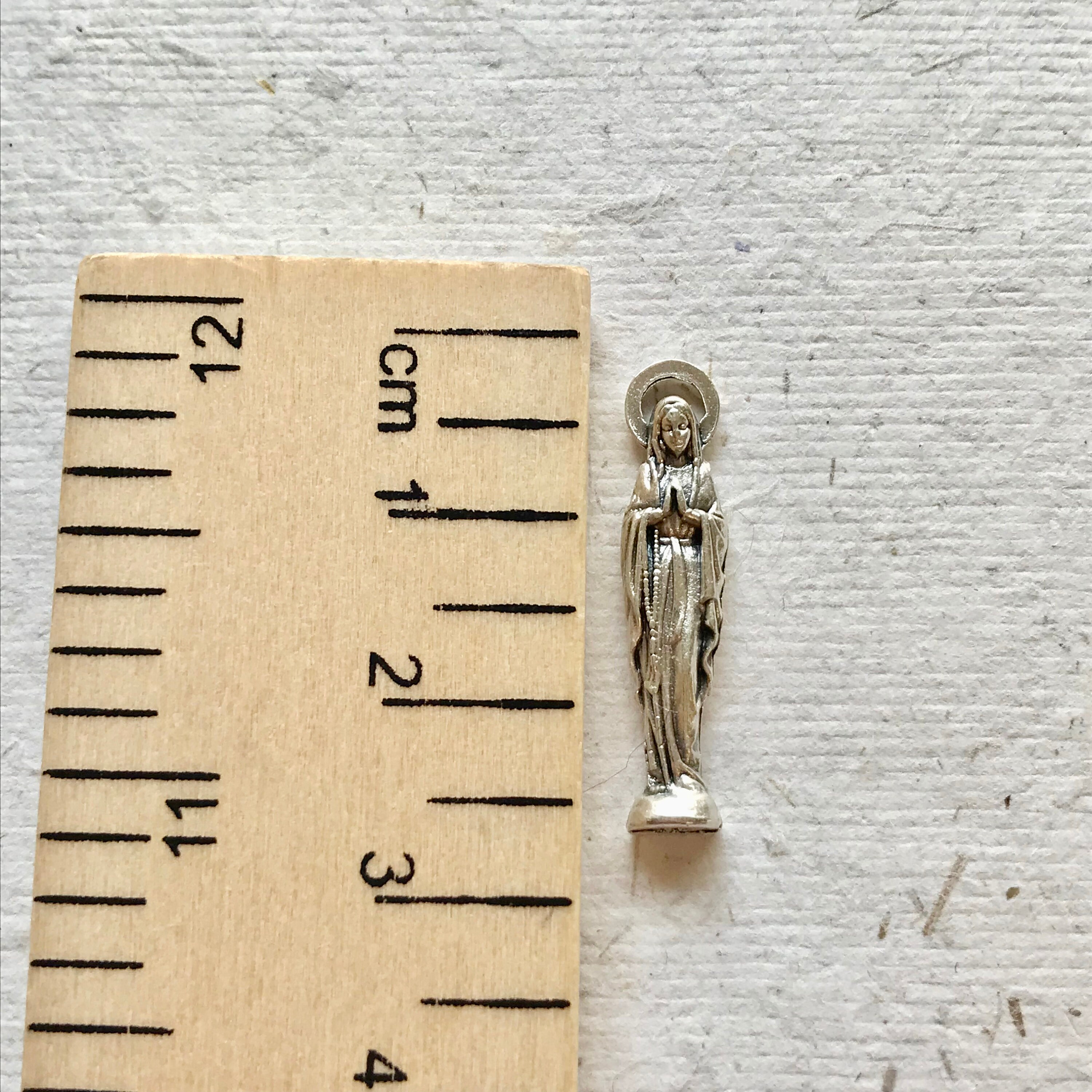 Our Lady of Lourdes Miniature Statuette / Very Small Figurine / Virgin ...