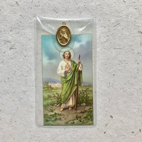 Saint Jude Prayer Card With Medal / St Jude Thaddaeus / - Etsy