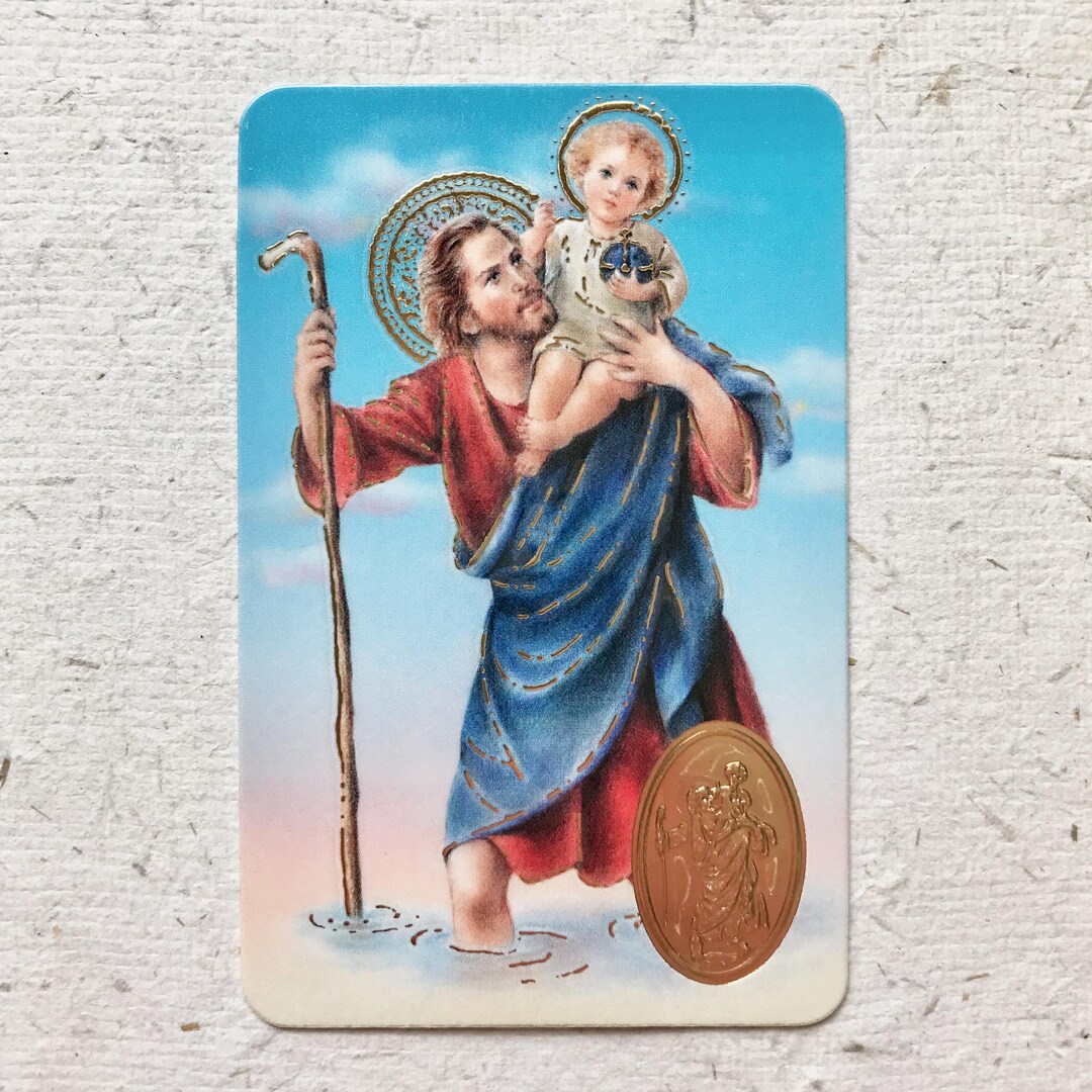 Saint Christopher Prayer Card / Motorist Prayer / Patron Saint / Travelling / Amulet ...