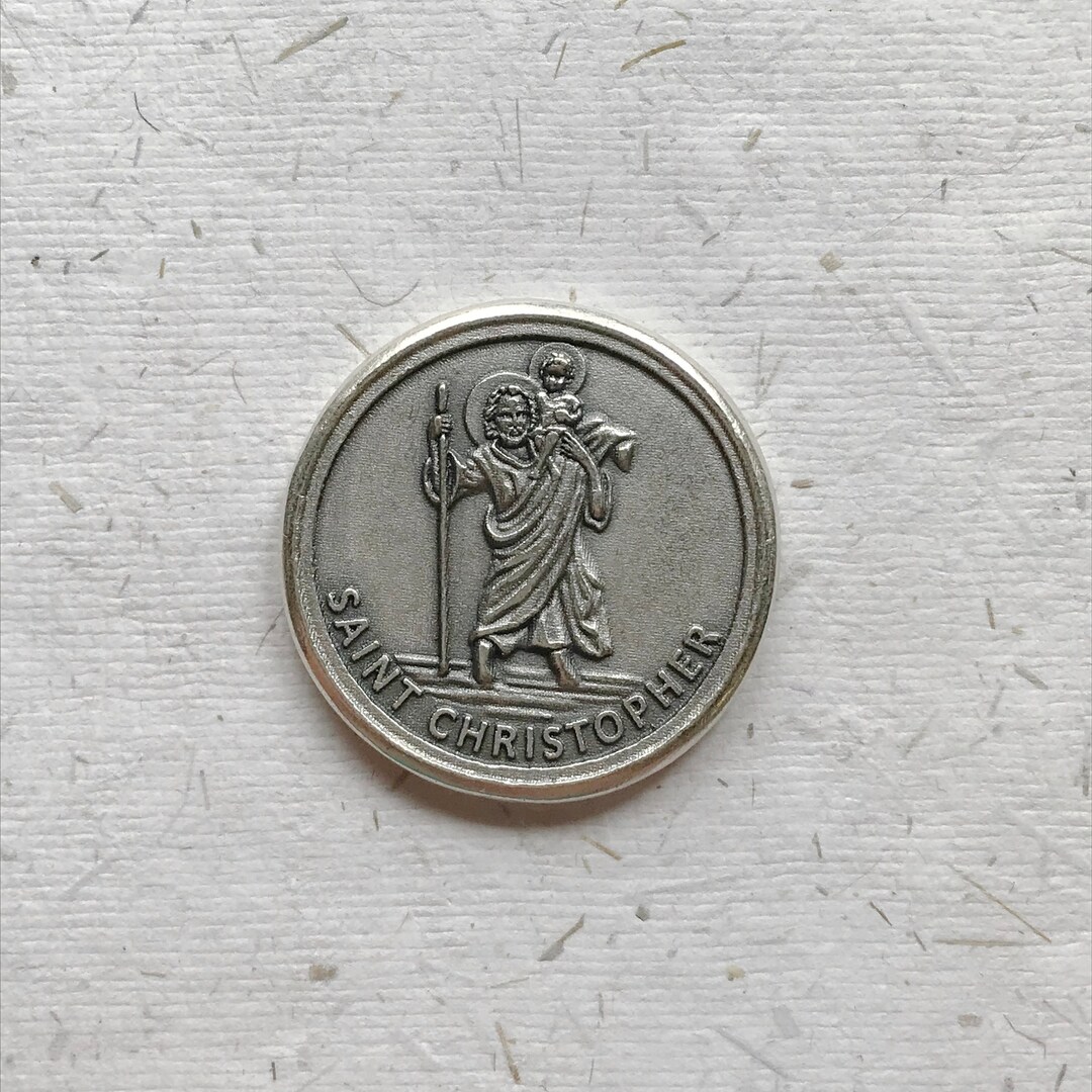 St Christopher Pocket Token / Medal / Patron Saint of Travellers ...