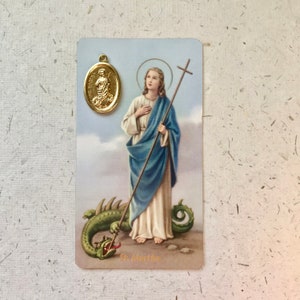 St Martha Prayer Card With Medal - Pocket Shrine - Holy Devotion ...
