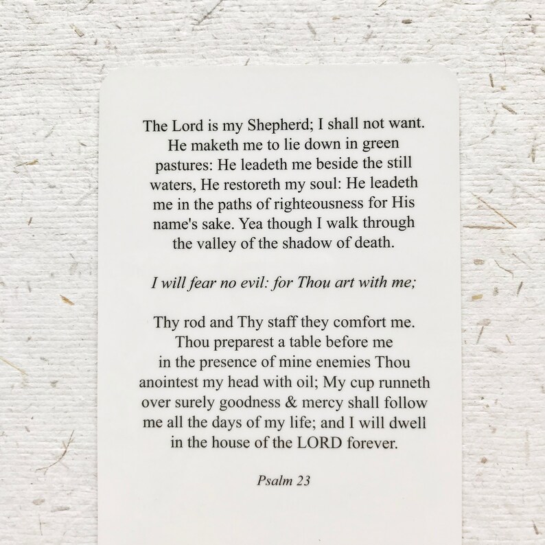 The Good Shepherd / Psalm 23 Prayer Card / Jesus / Holy Father / Psalm ...
