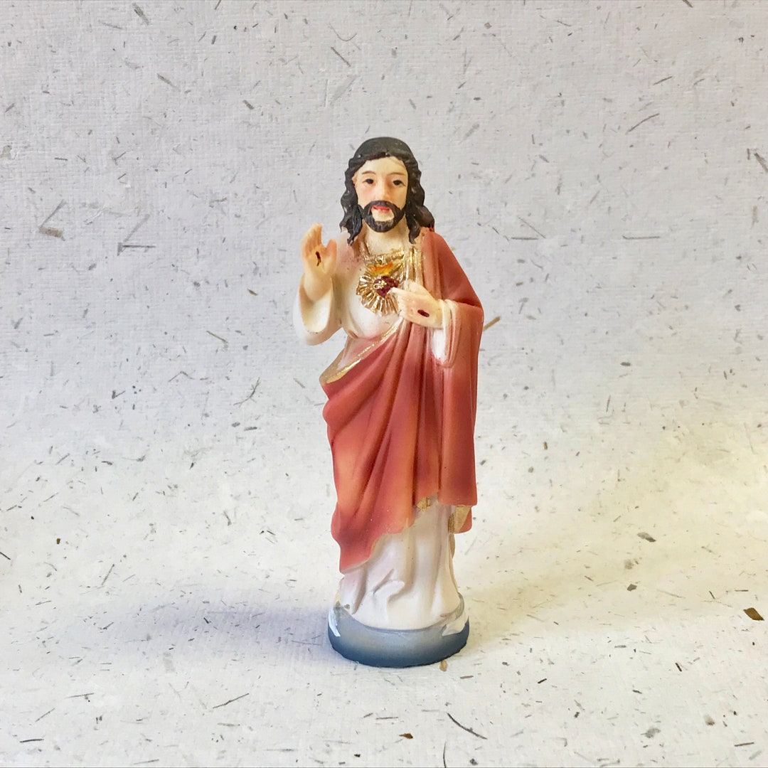 Sacred Heart of Jesus Small Statue 9cm / Our Lord / Altar / - Etsy