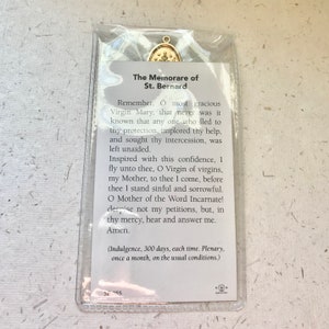 The Memorare With Miraculous Medal Prayer Card - Our Lady of Grace ...