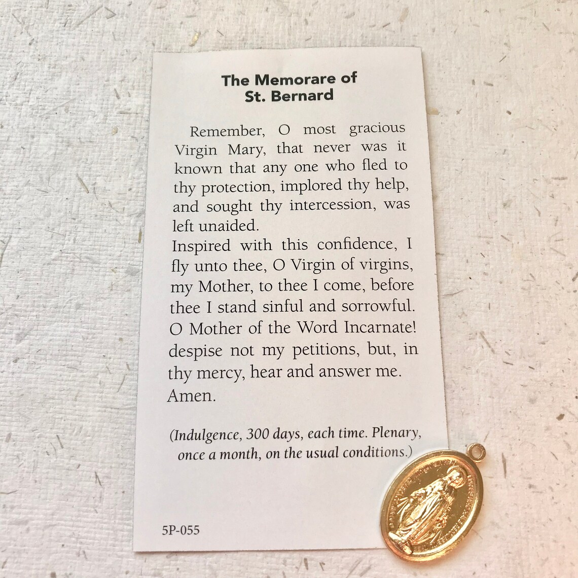 The Memorare With Miraculous Medal Prayer Card Our Lady of - Etsy