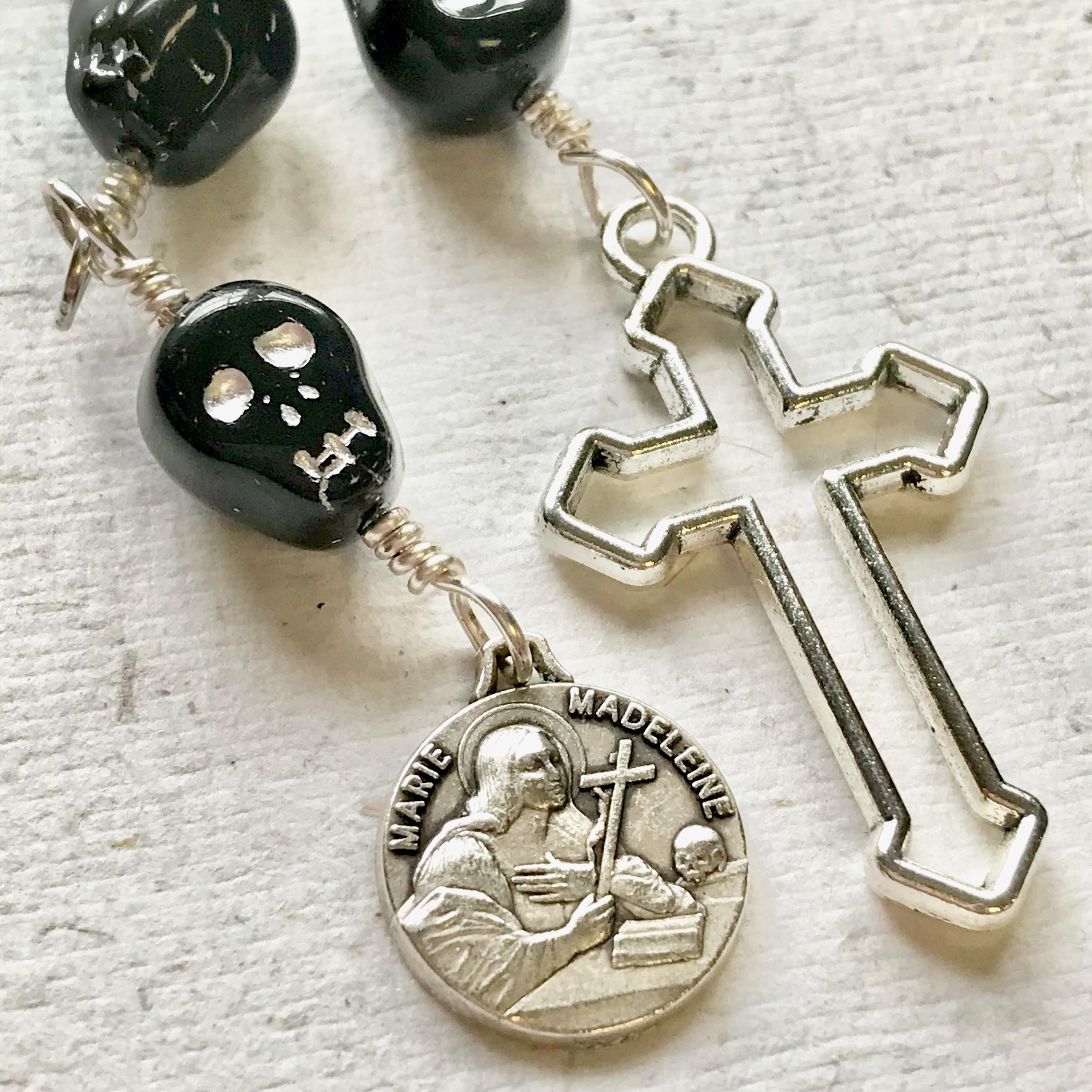 Mary Magdalene Memento Mori Trinity Beads / Our Lady of Sorrows / 3 ...