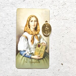 St Dymphna Prayer Card With Medal - Irish Saint - Mental Health - Etsy