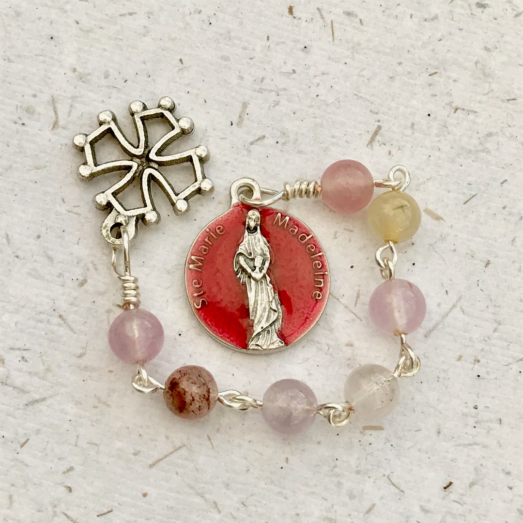 Mary Magdalene 7 Bead Chaplet / Super Seven Crystal / Gemstone / Marie ...