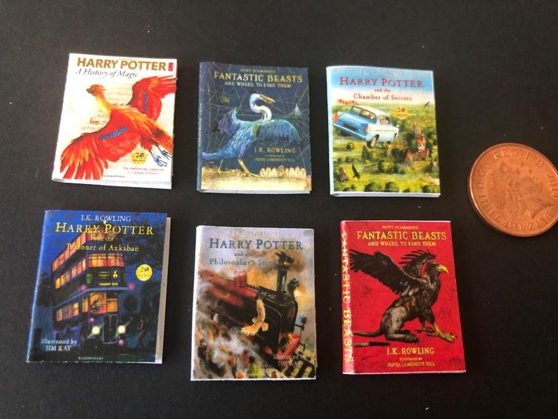 Miniature Harry Potter Illustrated Books X 6. 1:12 for Dolls | Etsy