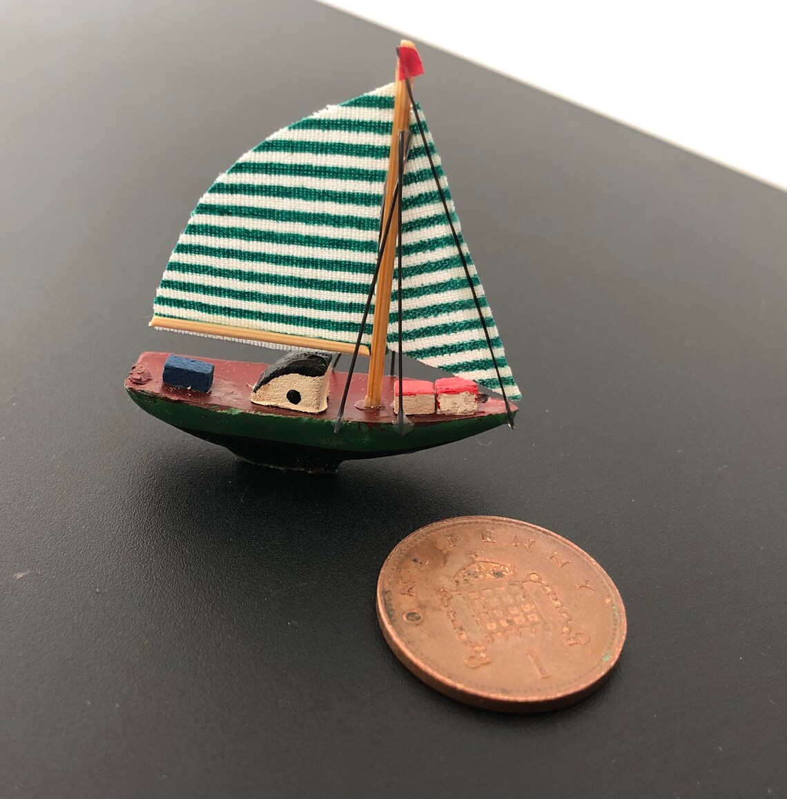 Miniature Yacht stripe Sail - Etsy