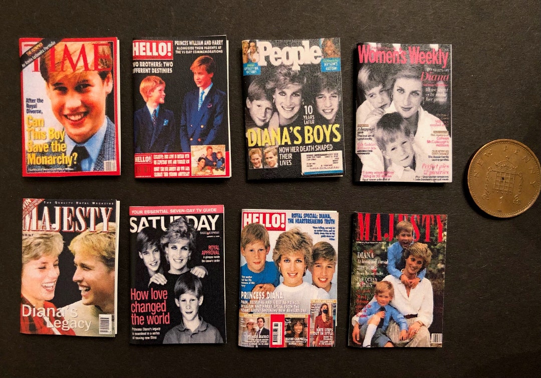 Princess Diana Miniature Magazines B X 8 1:12 Scale for Dolls House ...