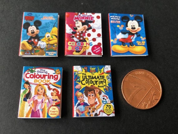 Miniature Disney Colouring Books B X 5. 1:12 for Dolls House | Etsy