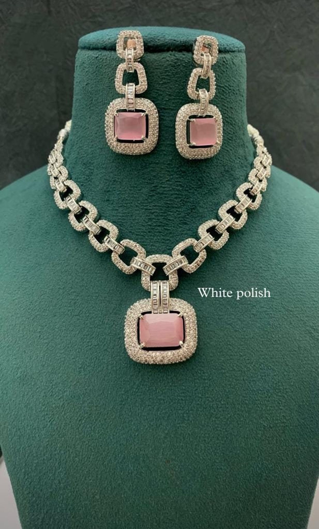 Pink Cuban Link Chain Women Emerald Doublet Necklace With - Etsy