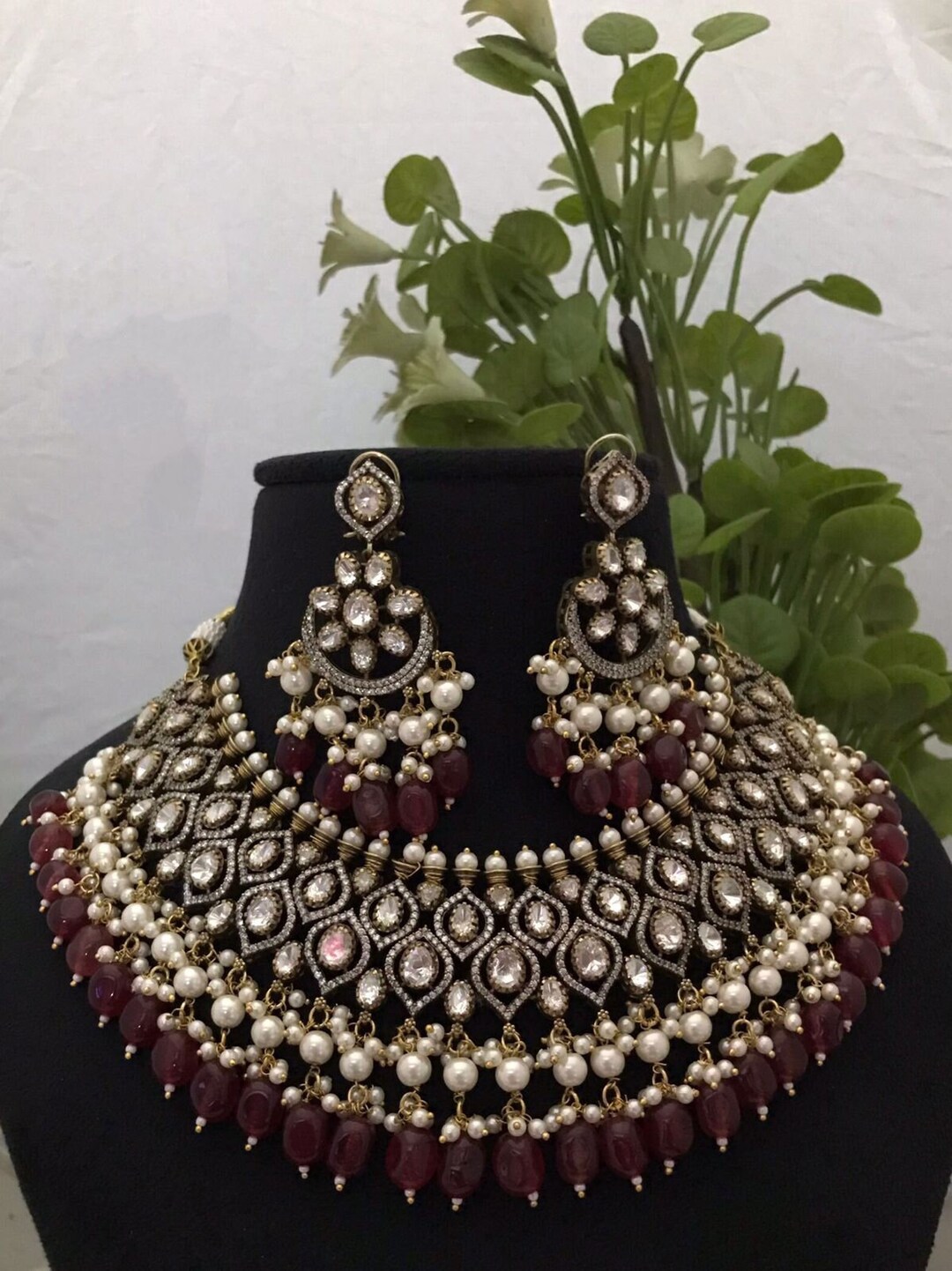 Sabyasachi Inspired Gold Plated Necklace With Earrings and Maang Tika ...